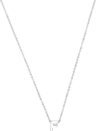 Luxenter Halskette Alphabet mit Silber-Finish - Buchstabe F, Mediano, Metall, Ohne Edelstein