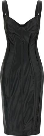 Elisabetta Franchi Femme, Robes, Noir, Taille: 42 FR Robe Bustier en Tissu Effet Nappa