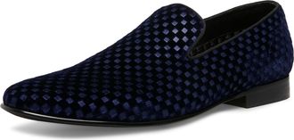 Steve Madden Herren Lifted Loafer, Blauer Samt, 43 EU