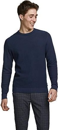 Jack & Jones Jjeaaron Knit Crew Neck Noos Sweater, Blazer Bleu Marine, L Homme