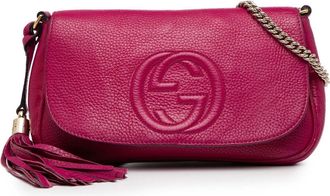 Gucci Hobo Bags - Medium Leather Soho Chain Flap Crossbody - Gr. unisize - in Gold - f&uuml;r Damen