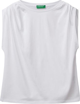 Benetton Damen Maglia S/M 3096d10ab T-Shirt, Weiß, X-Small