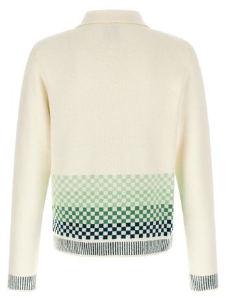 Casablanca Gradient Checkered Cotton Polo Shirt