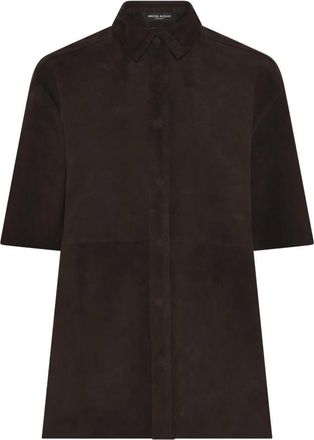 Bruuns Bazaar Chemise en daim SuedaBBCastania - Femme - Blouses et Chemises - Brun - Taille: 42 FR