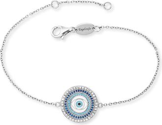 Engelsrufer Damen-Armband aus 925 Silber Nazar Auge mit Emaille und Zirkonia, Lucky Eye, ERB-EYE-ZIM