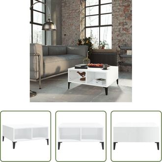vidaXL Hochglanz-Wei&szlig; - Couchtisch Hochglanz-Wei&szlig; 60x60x30 cm Holzwerkstoff