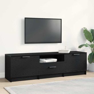 vidaXL Vidaxl - Meuble tv avec tiroir Noir 140 x 35 x 40 cm Bois ding&eacute;nierie
