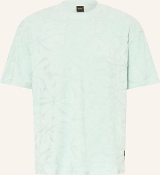 HUGO BOSS T-Shirt Flower Aus Frottee blau