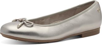 Tamaris Comfort Damen Ballerinas aus Leder mit Schleife, Gold (Lt Gold), 41 EU