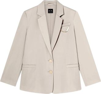 A|X Armani Exchange Femme, Vestes, Beige, Taille: 34 FR Giacca in crepe catenella