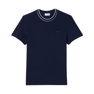 Lacoste Homme, Tops, Bleu, Taille: XL T-shirt Stretch en Piqu&eacute; avec Col Ray&eacute;