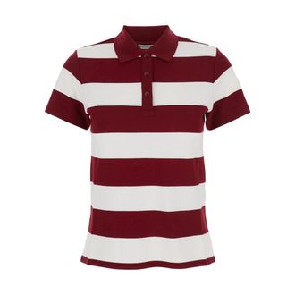 Moncler Gestreiftes Polohemd - - Tops - Damen - Rot - L