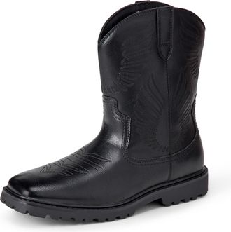 Amazon Essentials Western-Cowboystiefel f&uuml;r Herren, quadratischer Zehenbereich, Schwarz, Gr&ouml;&szlig;e 45