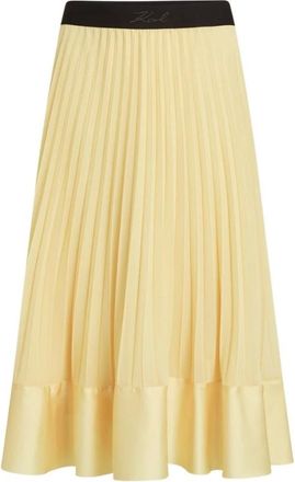 Karl Lagerfeld Femme, Jupes, Jaune, Taille: 36 FR Falda Plisada
