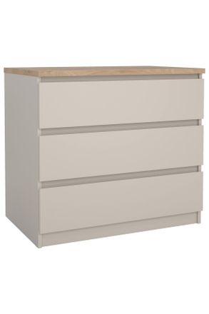Boxxx Kommode, Eiche, Kaschmir, Holzwerkstoff, 3 Schubladen, 77x70.1x50 cm, FSC Mix, Made in Denmark, Typenauswahl, Beim&ouml;bel erh&auml;ltlich, stehend, Wohnzimmer