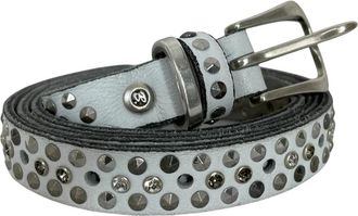 B.Belt Roana 20 mm Nieteng&uuml;rtel aus Leder - - Accessories - unisex - Wei&szlig; - 85 CM