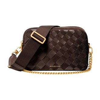 Michael Kors Bryant Medium Double Zip Chain Camera Crossbody - Femme - Sacs - Brun - Taille: ONE Size