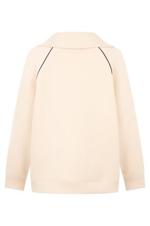 Max Mara Womens Zip-Up Hoodie Cream Modal Sweatshirts Sweater