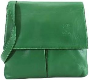 Generic Vera Pelle Sac à bandoulière en cuir souple pour femme VP-C818, Vert, Medium