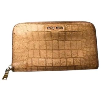 Miu Miu Portefeuille en cuir Pre-owned - Femme - Pre-owned - Brun - Taille: ONE Size