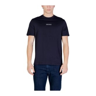 A|X Armani Exchange Homme, Tops, Bleu, Taille: XS T-shirt en coton &agrave; manches courtes et col rond