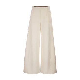 Max Mara Femme, Pantalons, Beige, Taille: 36 FR Mxpnigella Pantalon en jersey de plong&eacute;e