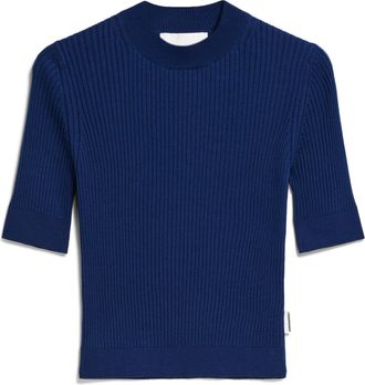 Armedangels Damen Strickshirt Slim Fit aus Bio-Baumwoll Mix SILJIAA Fitted Faded Indigo
