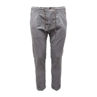 Cruna Samt Hose mit verstellbaren Schn&uuml;rb&auml;ndern - - Trousers - Herren - Grau - XS