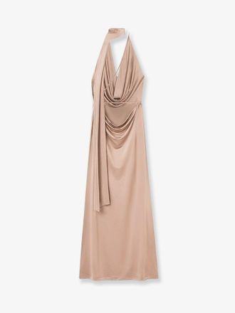 Amazu&igrave;n Womens Dress Vivienne Jersey Beige Viscose