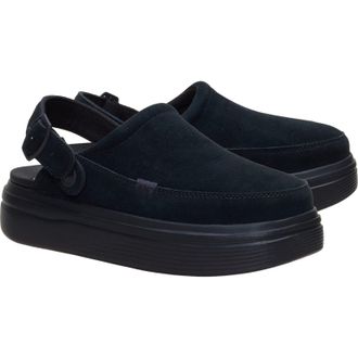 Hey Dude HEYDUDE Austin Lift Wildleder Damenschuhe Schwarz/Schwarz Clogs