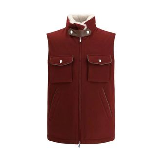 Brunello Cucinelli Homme, Vestes, Rouge, Taille: S Wool Tailored Jacket