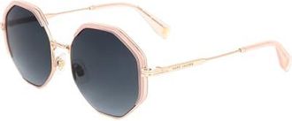 Marc Jacobs Geometric Shape Sunglasses for Women, 56 mm Size, Dark Grey Shaded/Gold Pink