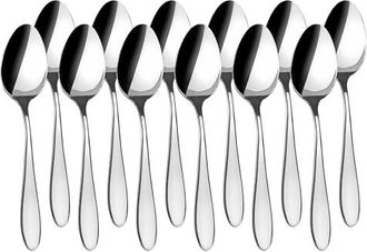 Jay Companies 11086001 - Packung Mit 12 Essl&ouml;ffeln, Ebano Collection, 204 mm, 18/10 Edelstahl, 3 mm Dicke, Elegantes Design Alltag und Gastfreundschaft