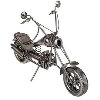 Out of the Blue Out of the Blue 71/3192 - Flaschenhalter aus Metall, Motorrad II, ca. 32 x 22 cm, ideal als Deko und Geschenkverpackung