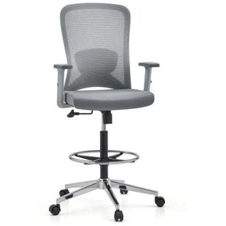 hjh OFFICE [GEBRAUCHT] B-Ware Hjh Office Arbeitsstuhl Counterstuhl Top Work 44 W Sitz Stoff R&uuml;cken Netz Grau
