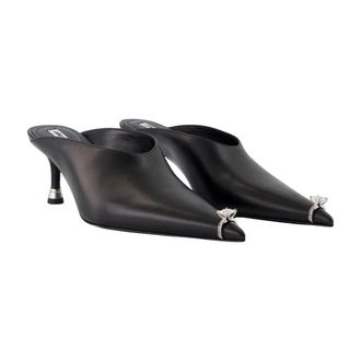 Alexander Wang Womens Akilita Mule Black Calfskin Heels