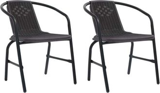 vidaXL Vidaxl - Chaises de jardin 2 pcs Plastique Rotin et acier 110 kg