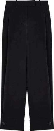 Giorgio Armani Femme, Pantalons, Noir, Taille: 36 FR Pantalon en Cady de Soie avec Plis