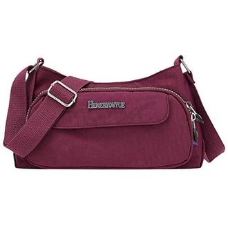 Generic Sac &agrave; main &agrave; bandouli&egrave;re pour femme - &Eacute;l&eacute;gant - En nylon - Style rustique - Pour homme, Rouge, taille unique