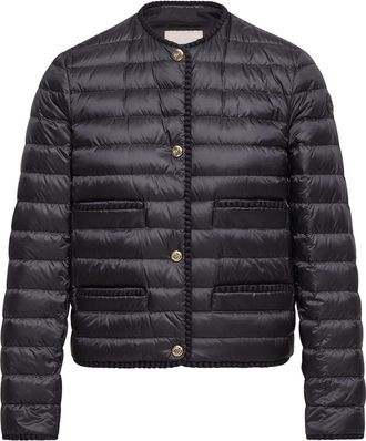 Moncler Moncler Doudoune Courte &Agrave; Bordure Tress&eacute;e Circaete, Femme, Bleu, Taille: 00