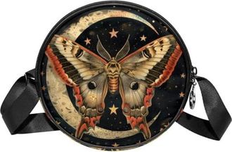 Generic Sac &agrave; bandouli&egrave;re rond pour femme, petit sac &agrave; bandouli&egrave;re avec fermeture &eacute;clair et bretelles r&eacute;glables style d&eacute;contract&eacute; pour femmes et filles