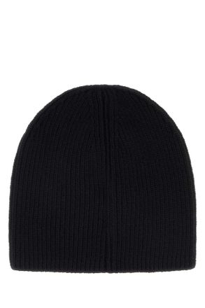 Moncler HAT Ribbed Wool Beanie - Black