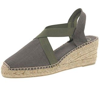 Toni Pons Ter Womens Wedge Talons Espadrilles 40 EU Khaki Linen