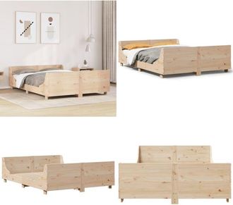 vidaXL Massivholzbett ohne Matratze 120x200 cm Kiefernholz - Massivholzbette - Kiefernholzbette - Doppelbett - Bettrahmen - Holzbettbereitstellung - Home &