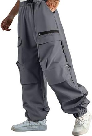 Generic Pantalon l&eacute;ger et respirant pour homme pour lentra&icirc;nement d&eacute;t&eacute; et la course &agrave; pied &agrave; s&eacute;chage rapide avec taille &eacute;lastique, gris fonc&eacute;, XXL