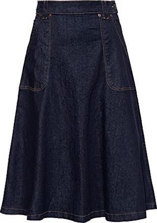 Queen Kerosin Jupe swing vintage pour femme - Ligne A - Coupe droite, denim, XXL