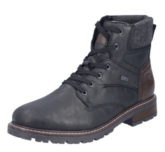 Rieker Winterstiefelette RIEKER, Herren, Gr. 40, schwarz (schwarz, grau), Lederimitat, Schuhe Winterstiefelette, mit Schaftpolsterung, Topseller
