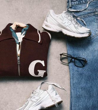 New Balance 740 - Spitzen-Sneaker in Wei&szlig;, exklusiv bei ASOS