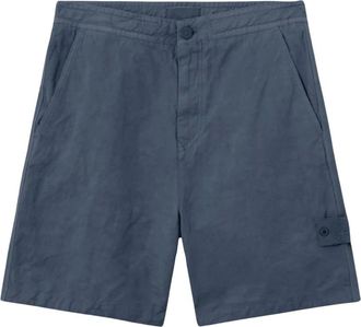 Stone Island Homme, Shorts, Bleu, Taille: W32 Ghost Cotton Linen Canvas Shorts