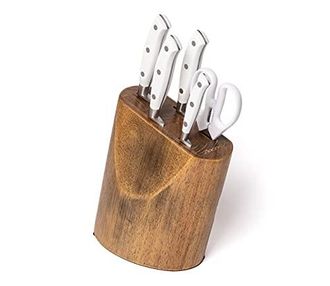 Arcos Messer-Set Geschmiedet 5-teilig - Edelstahl Nitrum, Ergonomischer Griff aus Polyoxymethylen POM, Serie Riviera Blanc - Dünne Klinge mit Charakteristis